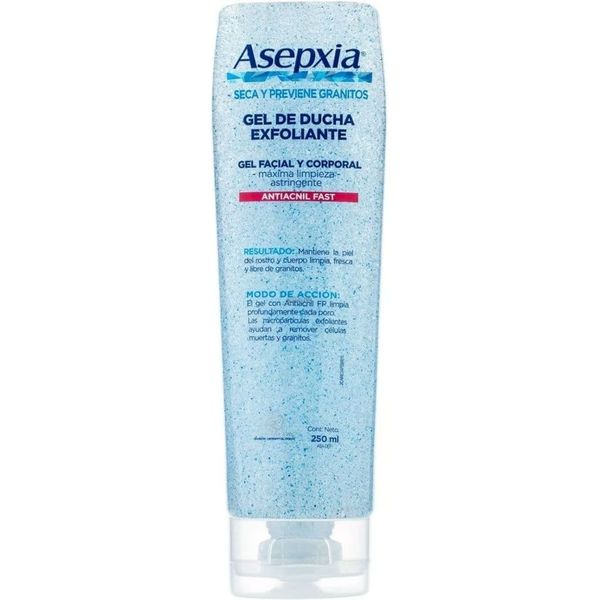 Asepxia Jabón Líquido Exfoliante para Rostro y Cuerpo 250ml | Preunic