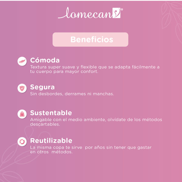 LOMECAN Copa Menstrual Talla 1 - Protección segura y cómoda para tu período