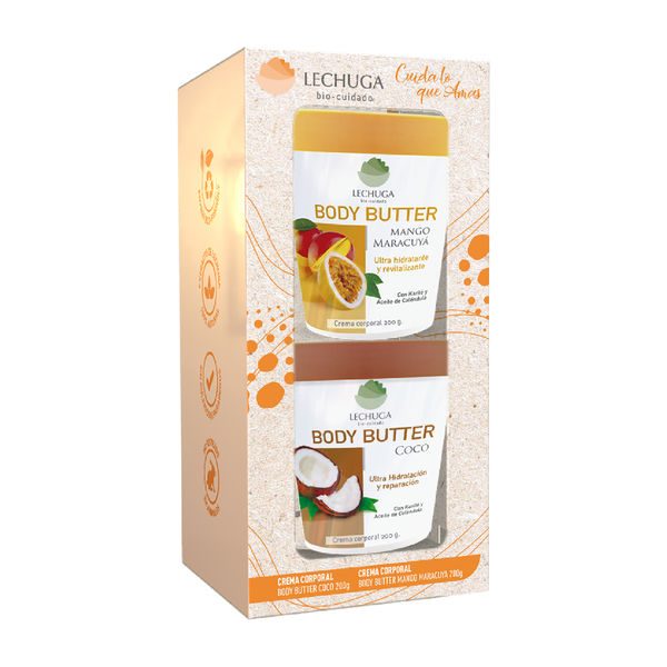 Pack Estuche Lechuga Body Butter Coco 200 Ml + Mango 200 Ml