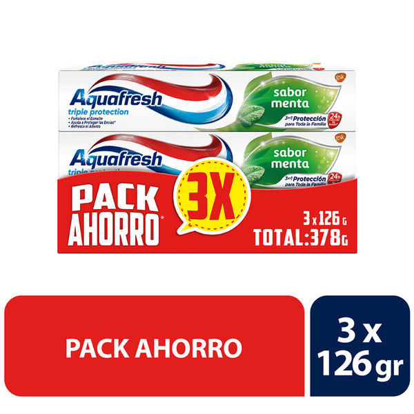 AQUAFRESH PACK SABOR MENTA 3X126G | Preunic