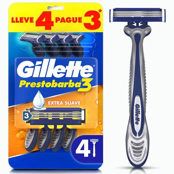 Pack de 4 Máquinas de Afeitar Gillette Prestobarba 3 | Preunic