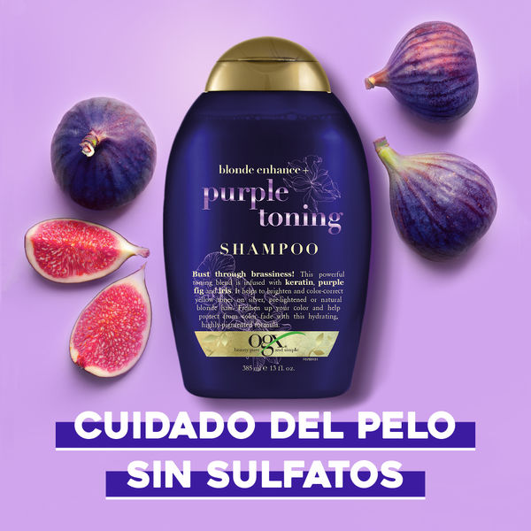 Ogx Purple Fig & Iris Toning Shampoo Matizante 385 Ml