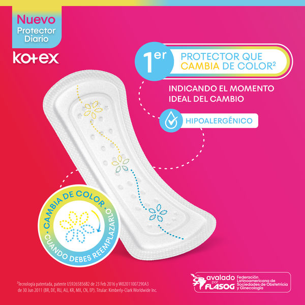 Protector Diario Kotex con indicador de cambio x100 Un