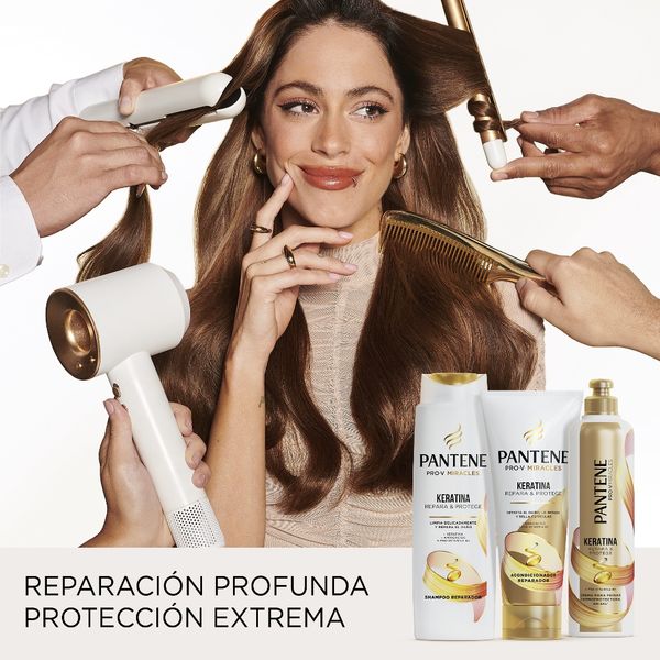 Shampoo sin sal cabello seco Pantene Keratina con Pro Vitamina B5 300 ml