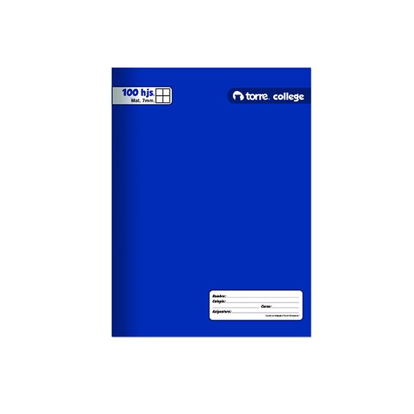 Cuaderno College Liso de 100 Hojas Marca Torre | Preunic